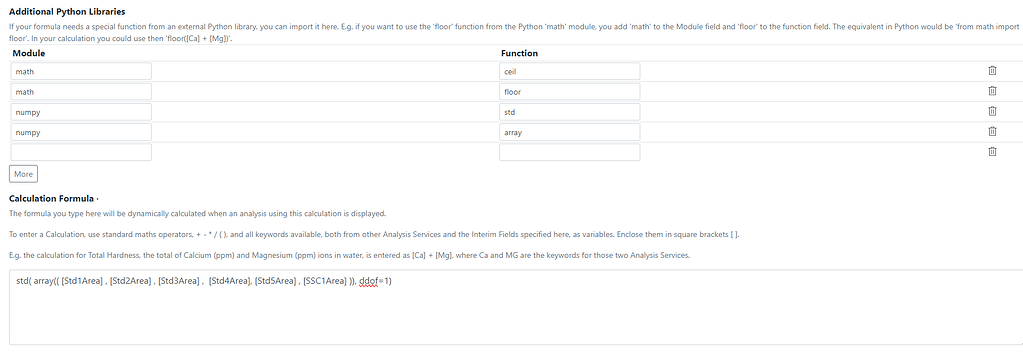 Senaite Standard Deviation Calculation using NumPy - How-to - SENAITE ...
