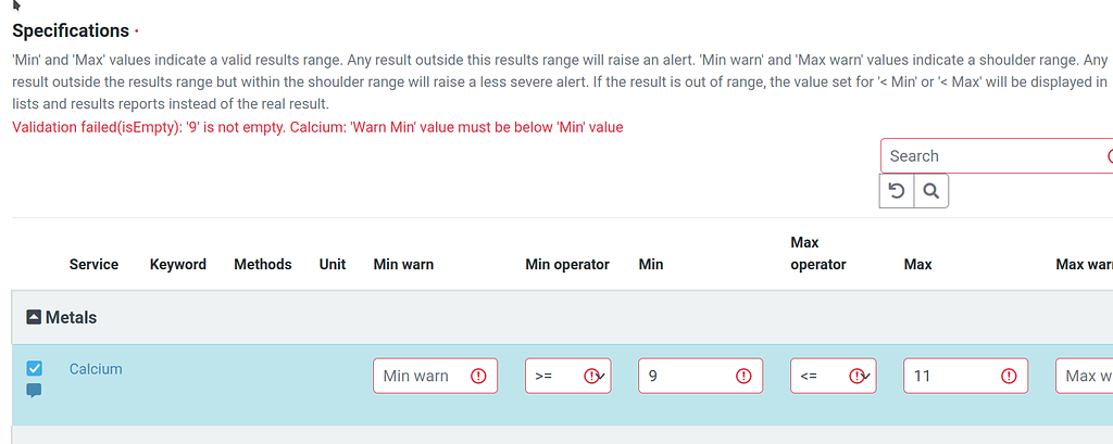 Conception of warn limits in specifications - Functional - SENAITE Community