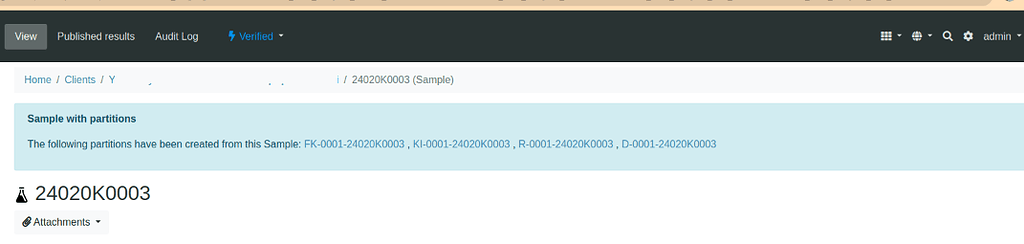 Sample with partitions - Questions and Answers - SENAITE Community